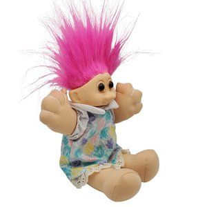 Russ | Toys | Vintage Russ Troll Doll Toy Pink Hair Floral Dress ...